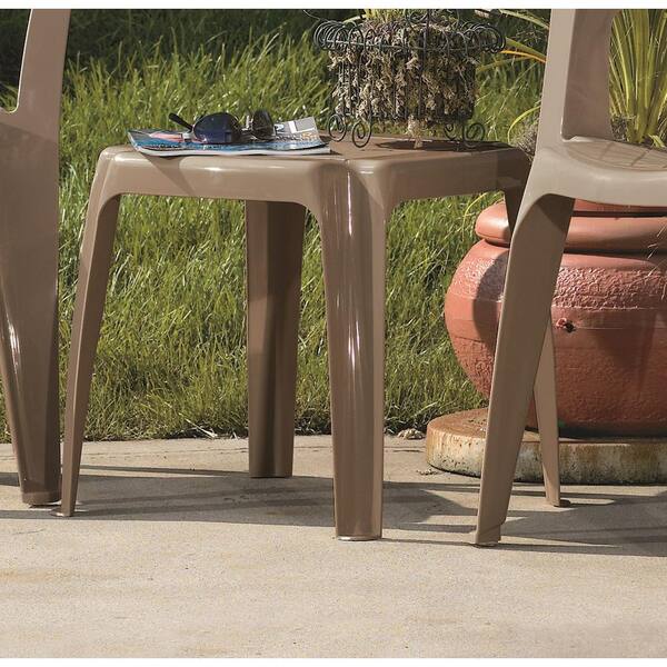 StyleWell Mushroom Stacking Resin Plastic Outdoor Side Table 261054 The Home Depot