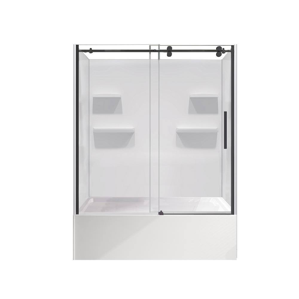 A&E Beladone 82 in. x 32 in. Left Skirted Soaking Bathtub Kit with ...