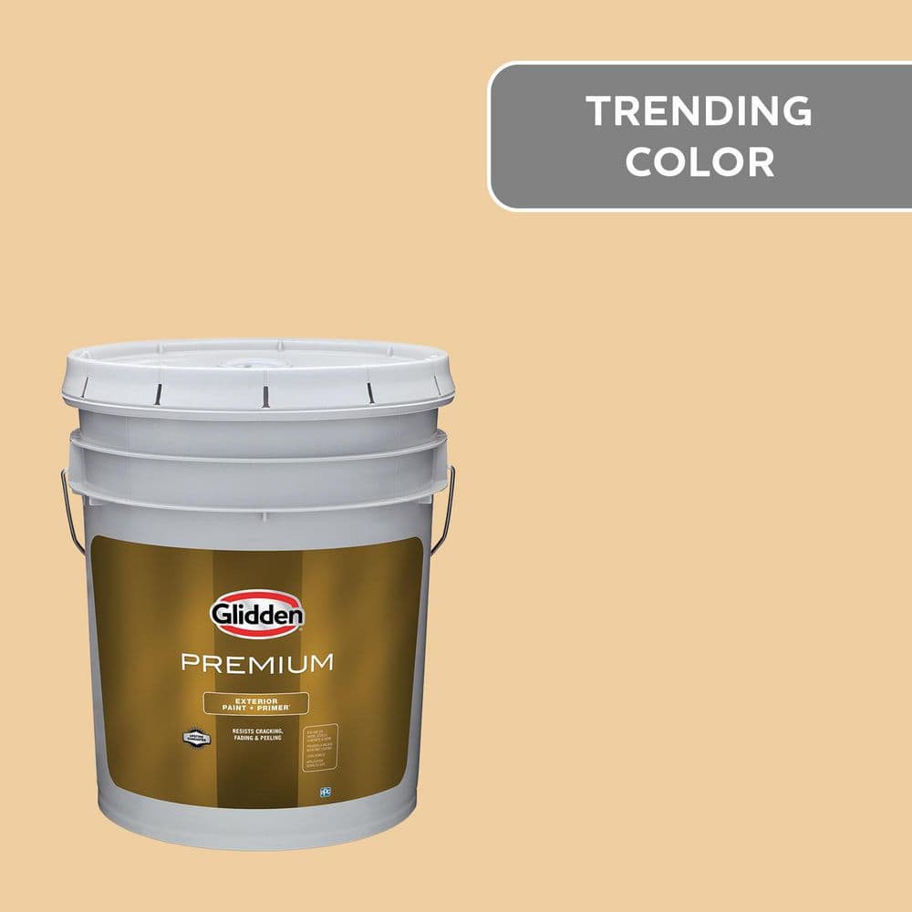 Glidden Premium 5 gal. Toffee Crunch Satin Exterior Latex Paint PPG1207 ...