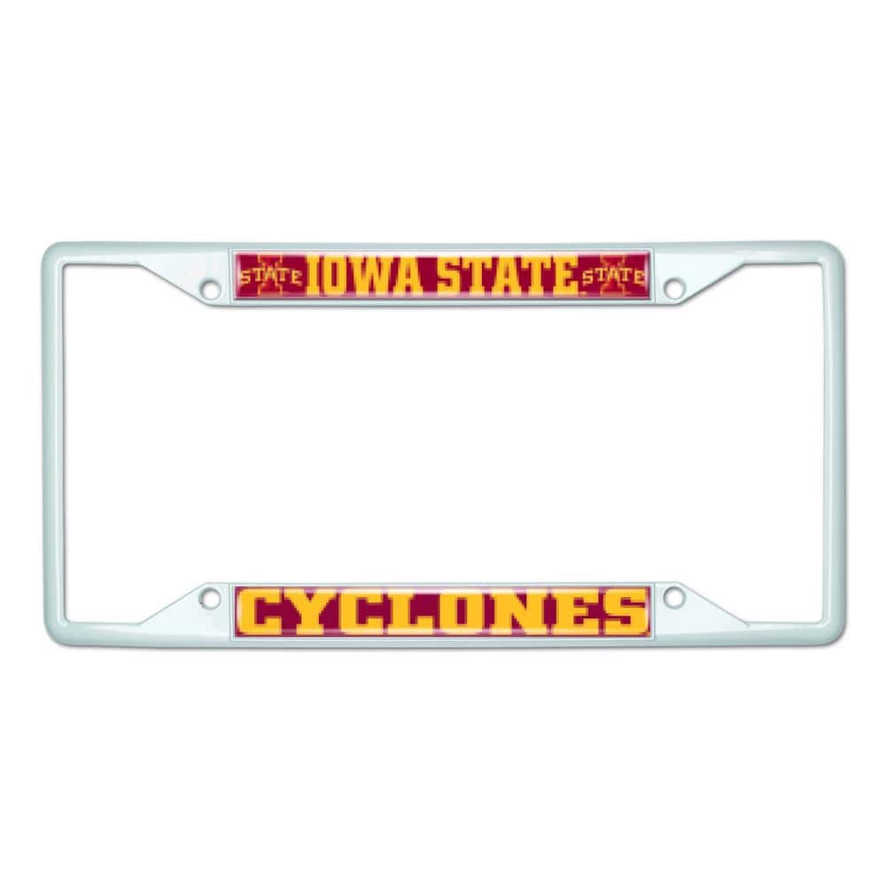 FANMATS Universal Fit Iowa State University License Plate Frame - White ...