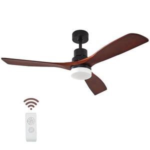 ExBrite 52 in. Integrated LED Indoor Matte Black and Dark Brown ...