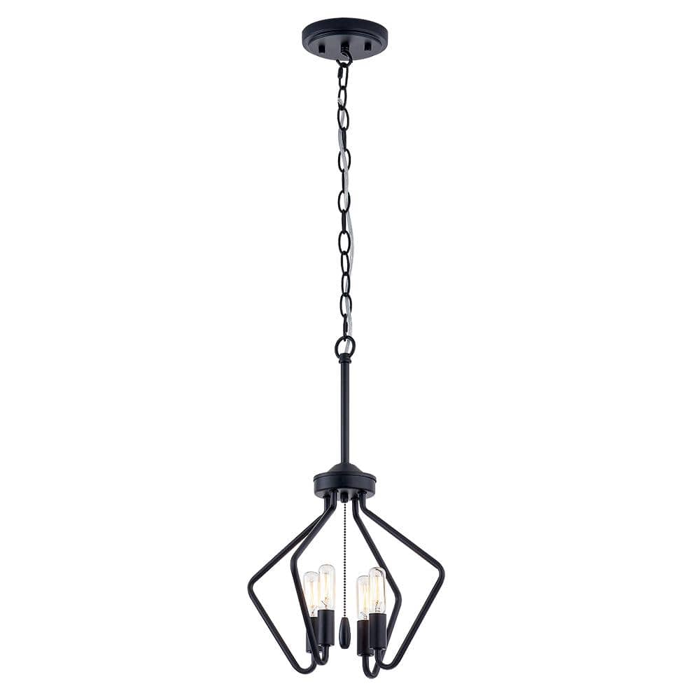 Home Decorators Collection Andalusia 4-Light Modern Matte Black Finish ...