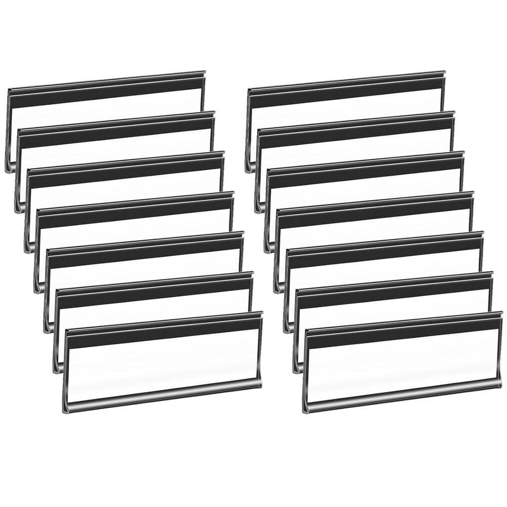 3 x 1 in. Plastic Shelf and Drawer Labels with 60 White Paper Tags ...