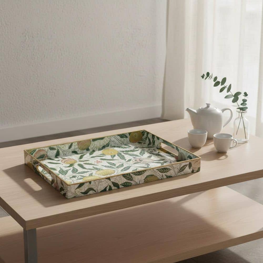 15.7 in. x 11.8 in. x 1.57 in. Multi-Colored Lemon Plastic Serving Tray ...