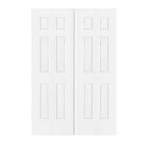 TENONER 24 in. x 80 in. 6 Panel, Hollow Core, Composite, White Primed ...