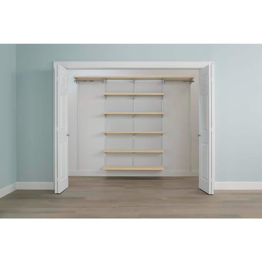 Reviews for Everbilt Genevieve 8 ft. Birch Adjustable Closet Organizer ...