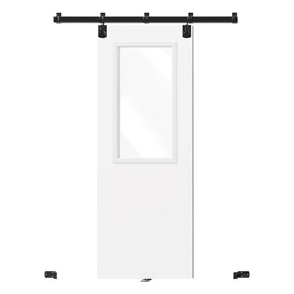 TENONER 30 in. x 80 in. 1 Lite, Clear Glass, White Primed, Composite ...