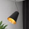 Uolfin Modern Black Pendant Light, 1-Light Gold Transitional Bell ...
