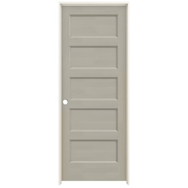 JELD-WEN 32 in. x 80 in. Conmore Desert Sand Paint Smooth Solid Core ...