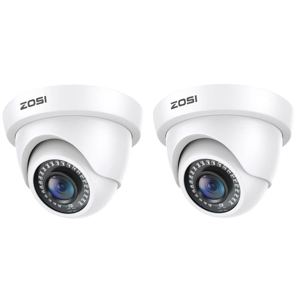 ZOSI 2Pcs 2MP Hardwired Hybrid 4 in 1 TVI CVI AHD CVBS Security Camera ...