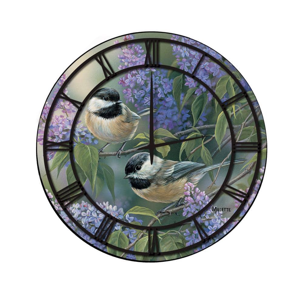 "Chickadees and Lilac" Full Coverage Art and Black Numbers Imaged Wall ...