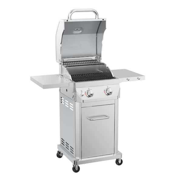 Nexgrill 2 Burner Stainless Steel Propane Gas Grill with Folding Side ...