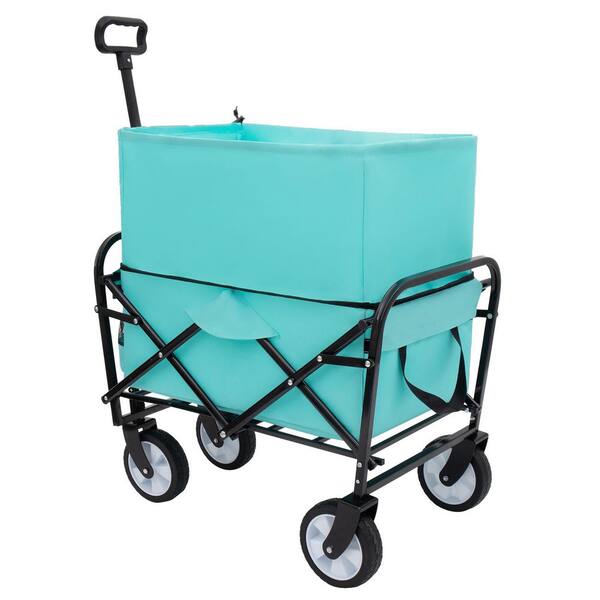Tileon 10 cu. ft. Steel Garden Cart, 225 lbs. Extention Collapsible ...