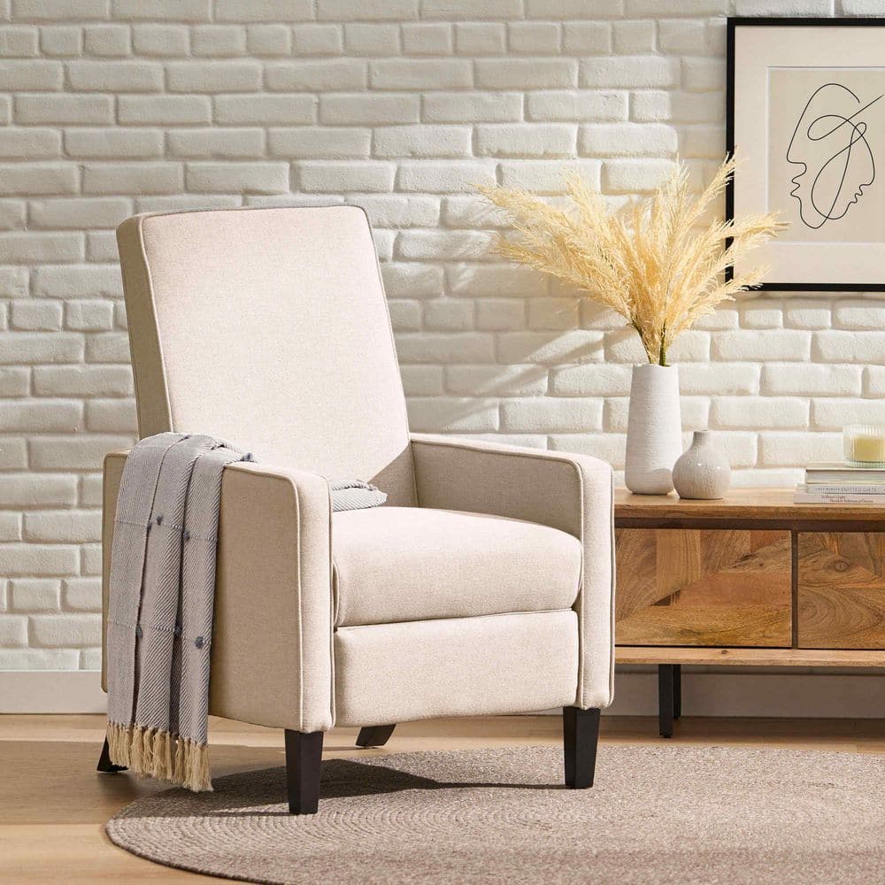 Polibi Beige Fabric Standard Recliner with Adjustable Backrest SL519 ...