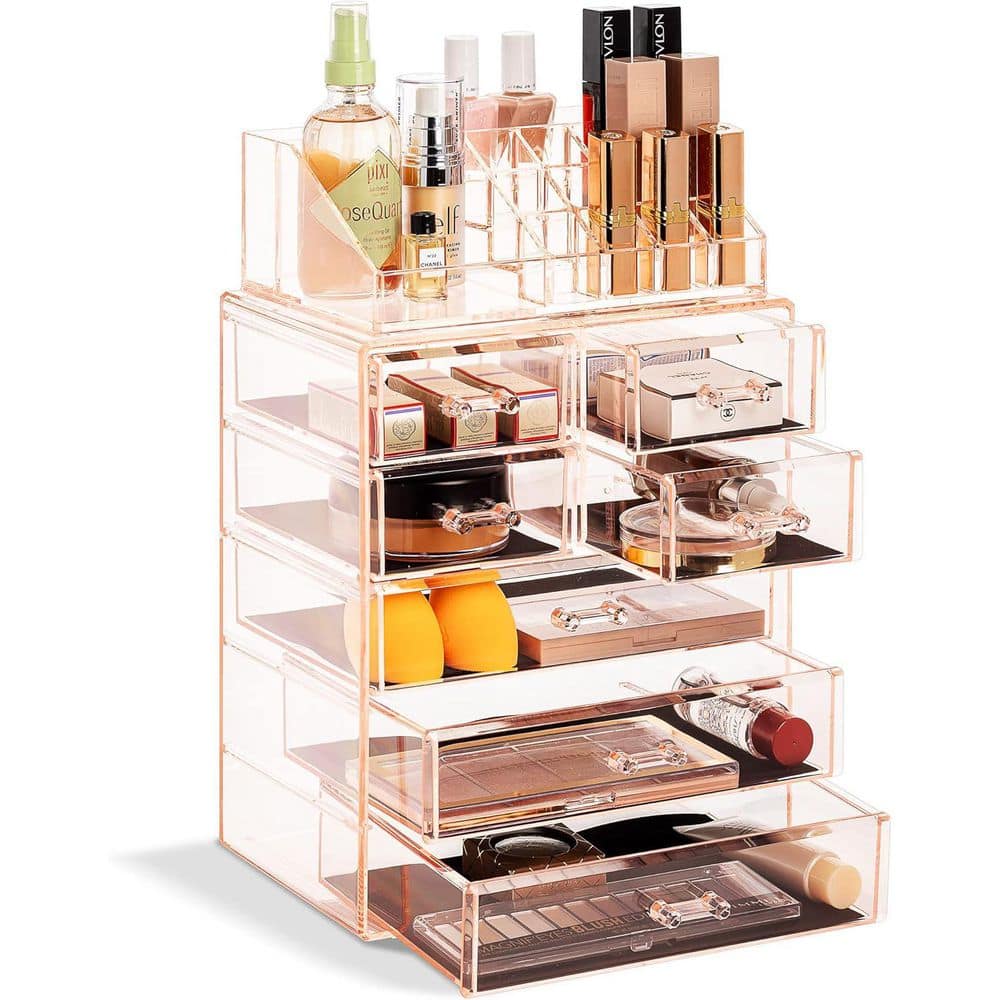 Pink 9.5 in. x 14.2 in. Acrylic Plastic Decorative Box (Set of 1 ...