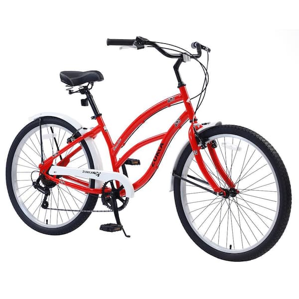 Zeus & Ruta 26 in. 7-Speed Beach Cruiser Bike for Men Women's Timi-11 ...