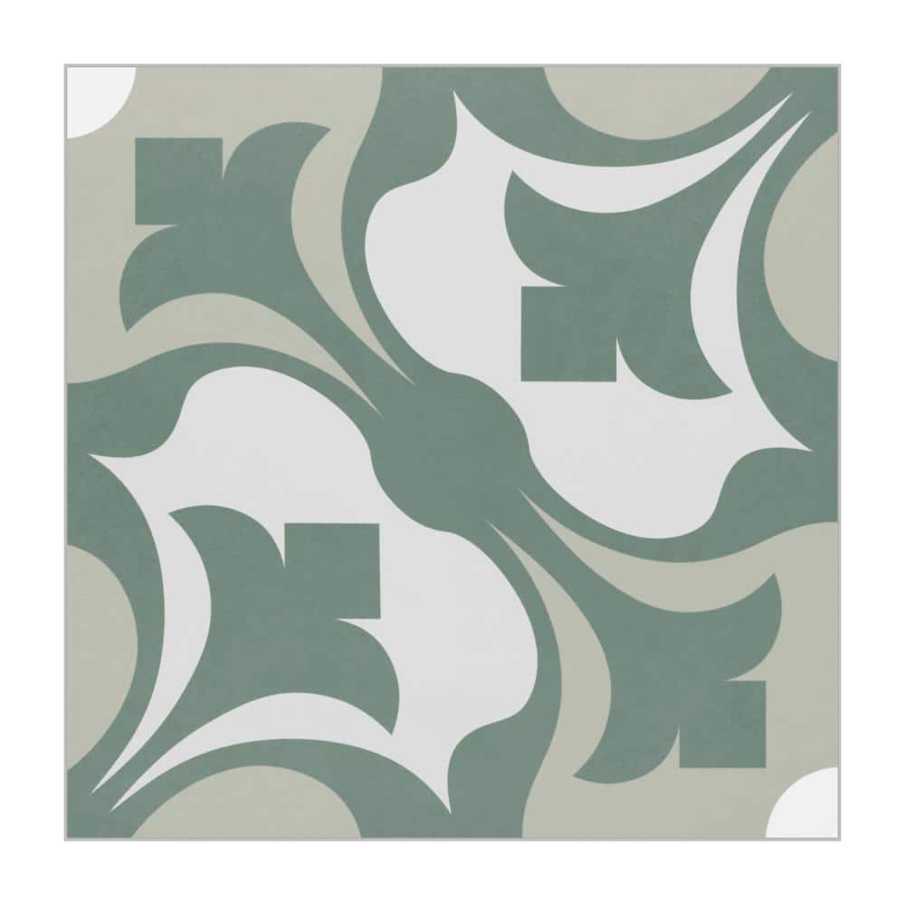 sunwings Patterned Green 12 MIL x 9 in. x 9 in. Vinyl Peel and Stick ...