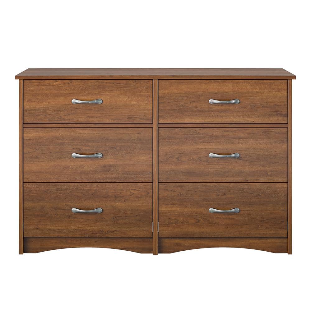 Ameriwood Home Jerry Hill Wide 6 Drawer Dresser, Brown Oak 6701025COM - The Home Depot