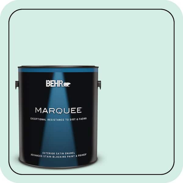 BEHR MARQUEE 1 gal. #490C-2 Adriatic Mist Satin Enamel Exterior Paint ...