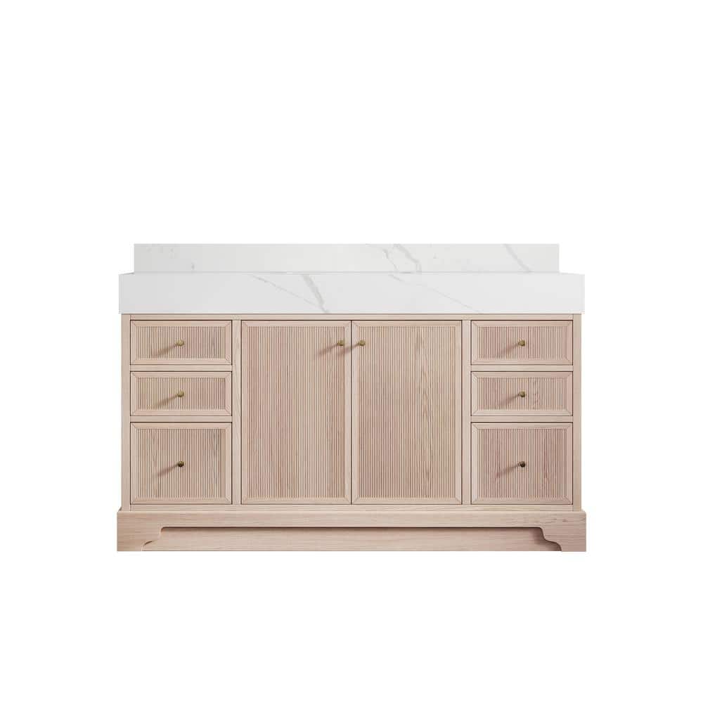 Willow Collections Manhattan Oak 60 in. W x 22 in. D x 36 in. H Single ...