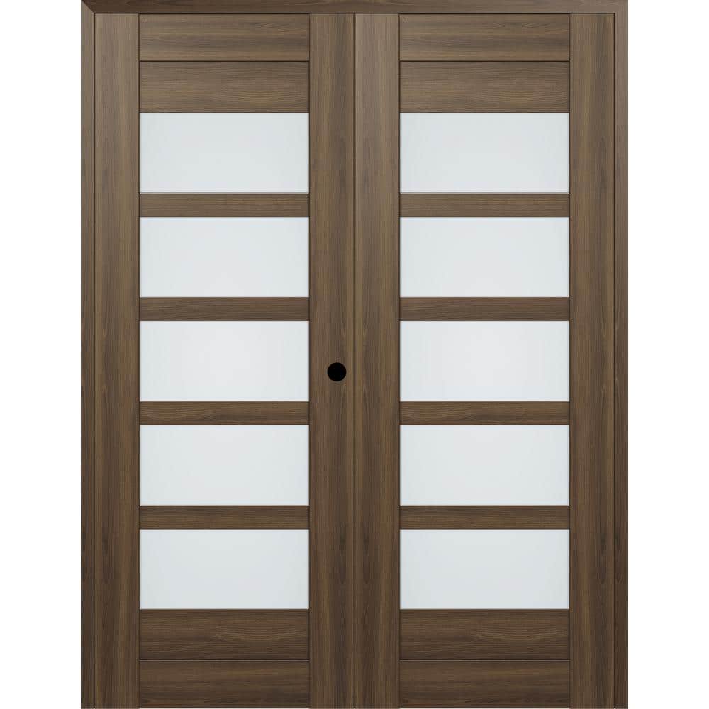 Belldinni Vona 07-07 72 in. x 84 in. Left Active 5-Lite Frosted Glass ... Belldinni Vona 07-07 72 in. x 84 in. Left Active 5-Lite Frosted Glass ...