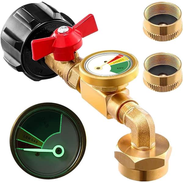 Lukvuzo Propane Refill Adapter with Valve Gauge for 1 Pound Bottles from 20lb Tank Fits QCC1 ...