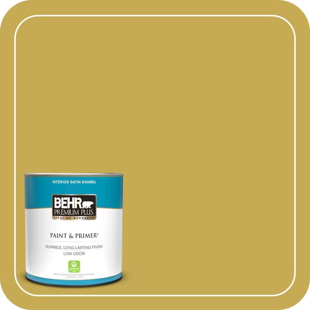 BEHR PREMIUM PLUS 1 qt. #380D-6 Leapfrog Satin Enamel Low Odor Interior ...