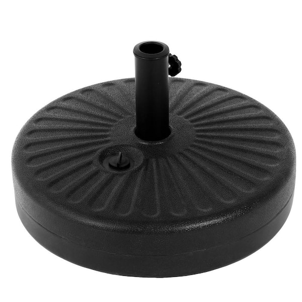 Tileon 83 lbs. Plastic Patio Umbrella Base in Black, Round Umbrella ...