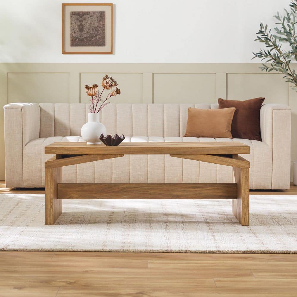 Walker Edison Furniture Company Booker 47 in. Modern Heritage Oak ...