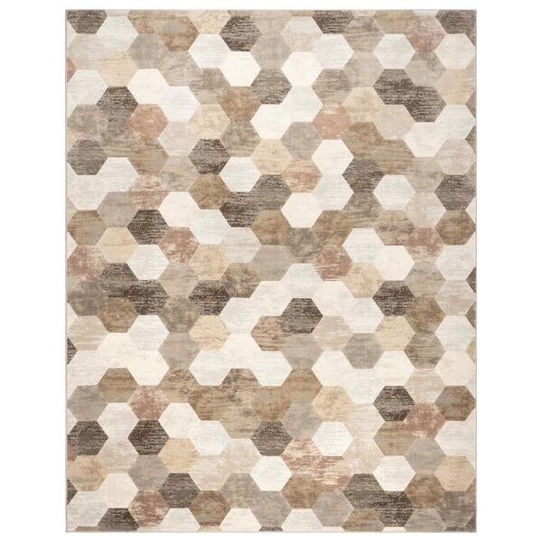 Gertmenian & Sons Blayne Hex Beige/Sand 8 ft. x 10 ft. Geometric Indoor ...