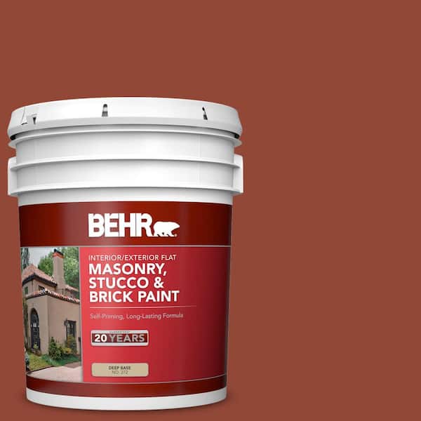 BEHR 5 gal. #S-H-200 New Brick Flat Interior/Exterior Masonry, Stucco ...