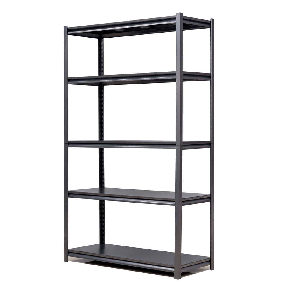 Tileon Dark Gray Storage Shelves 5 Tier Heavy Duty Metal Shelving Unit ...