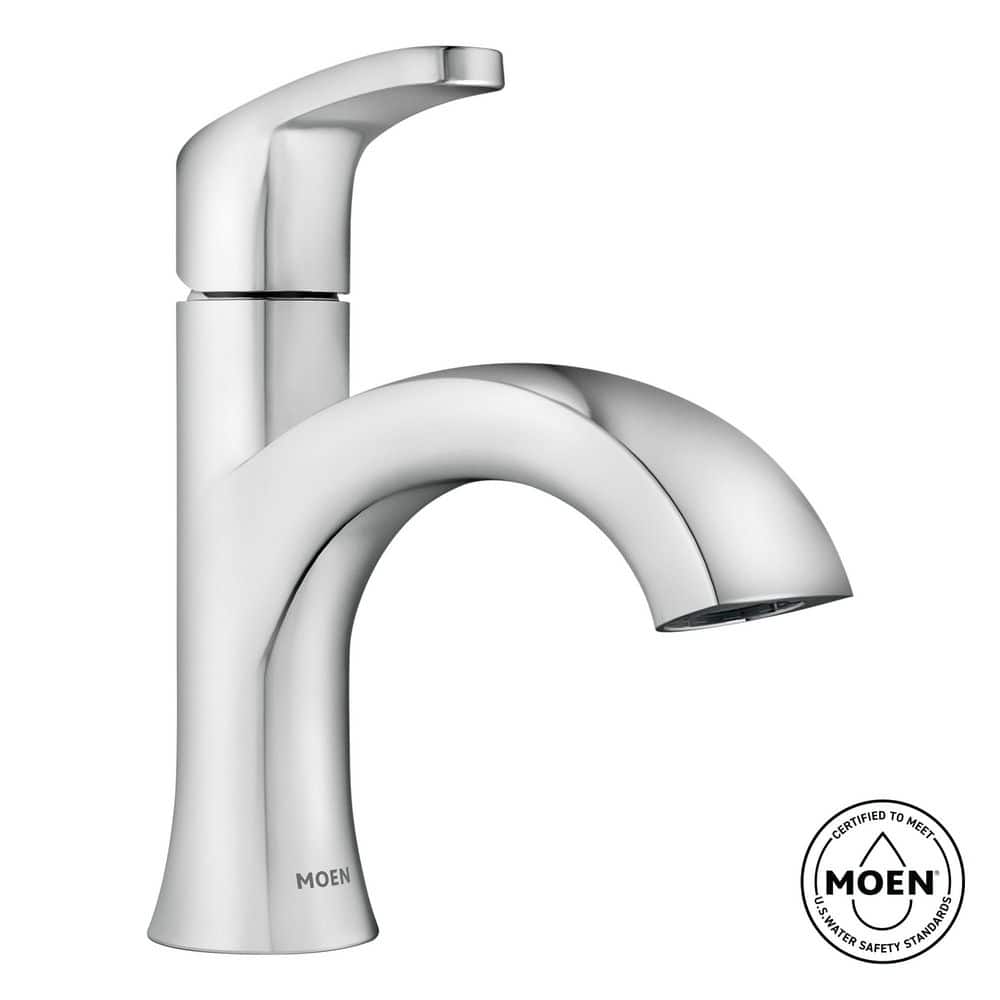 MOEN Karis Single Hole Single Handle Bathroom Faucet in Chrome 84346 ...