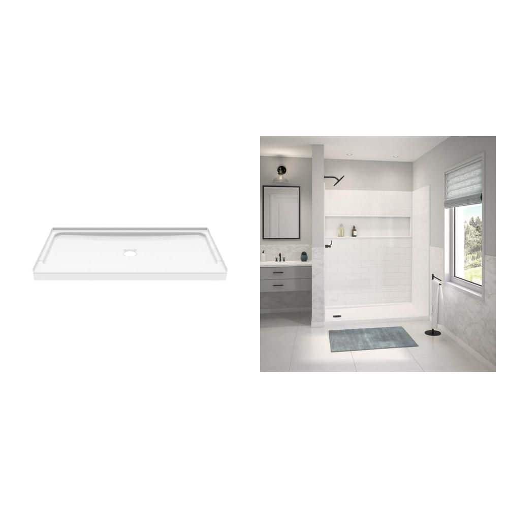 Bootz Industries Aloha ShowerCast 60 in. L x 30 in. W Center Shower Pan ...