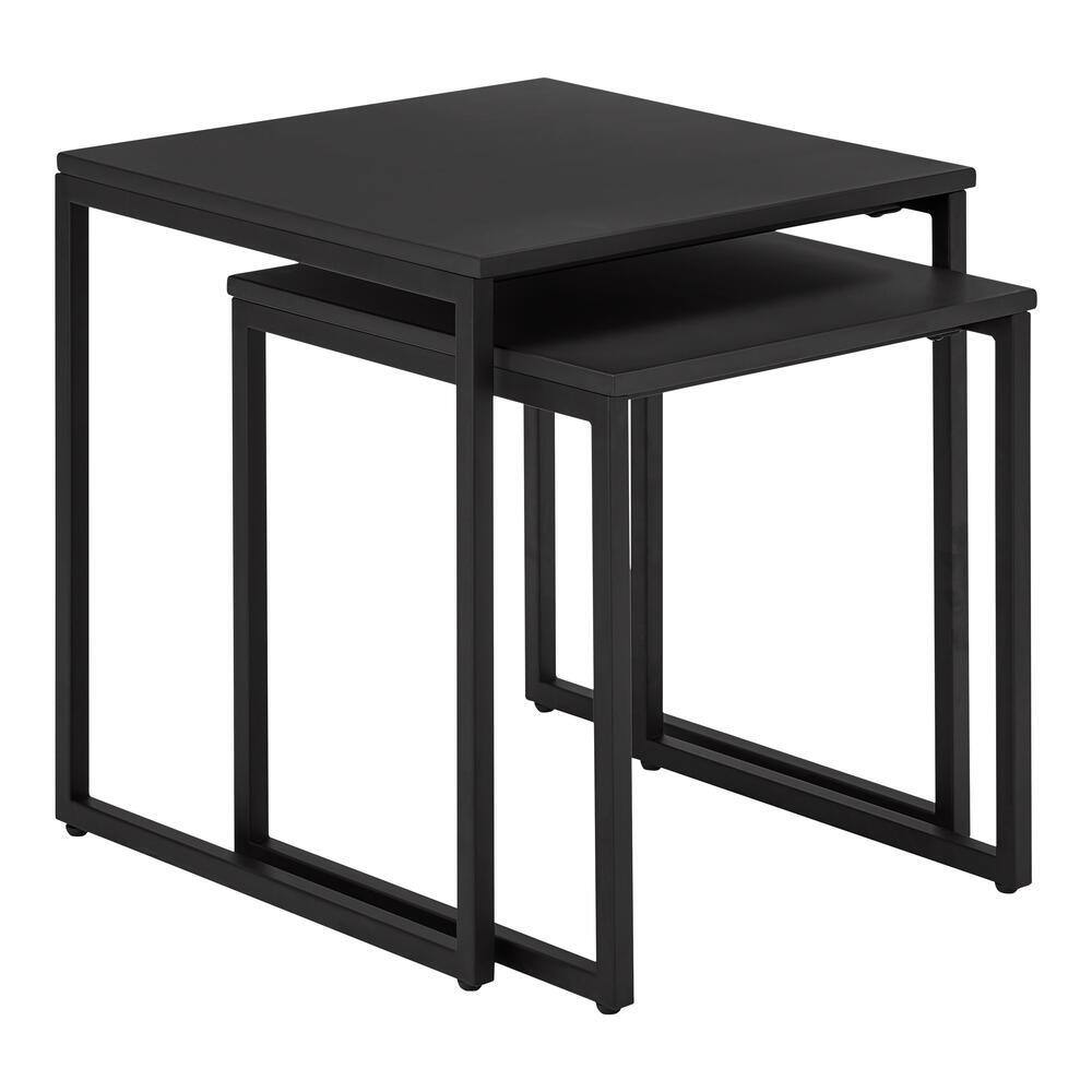StyleWell Donnelly Black Nesting Tables with Black Wood Top (Set of 2 ...