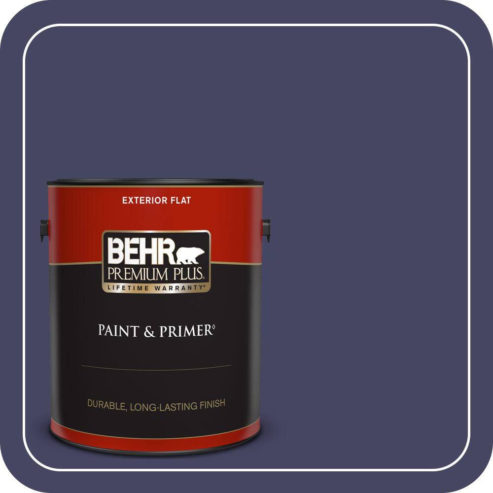 BEHR PREMIUM PLUS 1 gal. #S-H-630 Lunar Eclipse Flat Exterior Paint ...