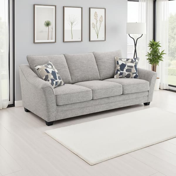 Benjara Kito 84 in. Slope Arm Fabric Rectangle Shape with 2-Accent ...