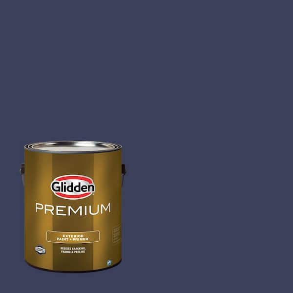 Glidden Premium 1 gal. PPG1165-7 Victory Blue Satin Exterior Latex ...