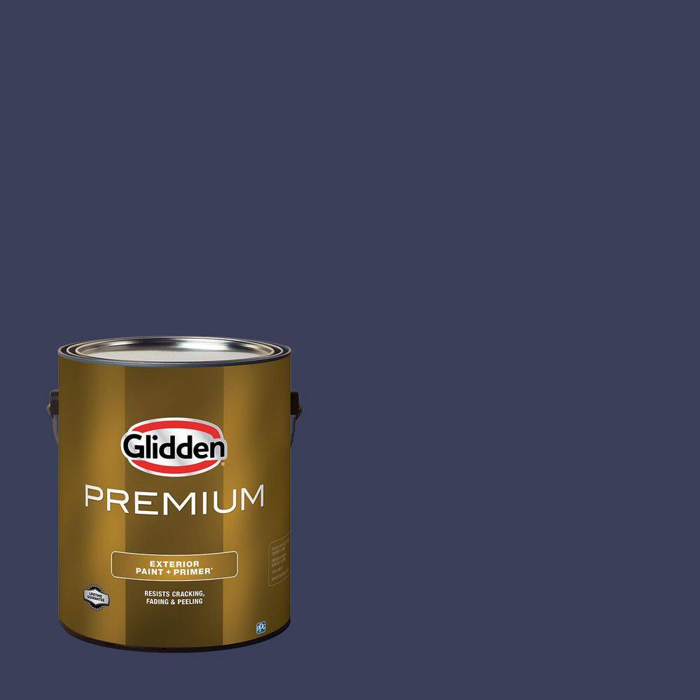 Glidden Premium 1 gal. PPG1165-7 Victory Blue Semi-Gloss Exterior Latex ...