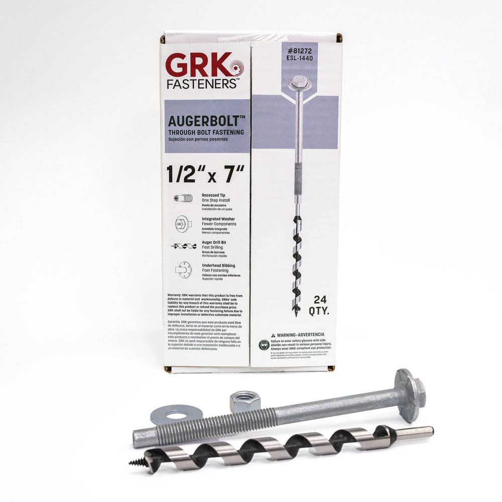 GRK Fasteners 1/2 in. x 7 in. Galvanized Auger Bolt Post to Beam ...