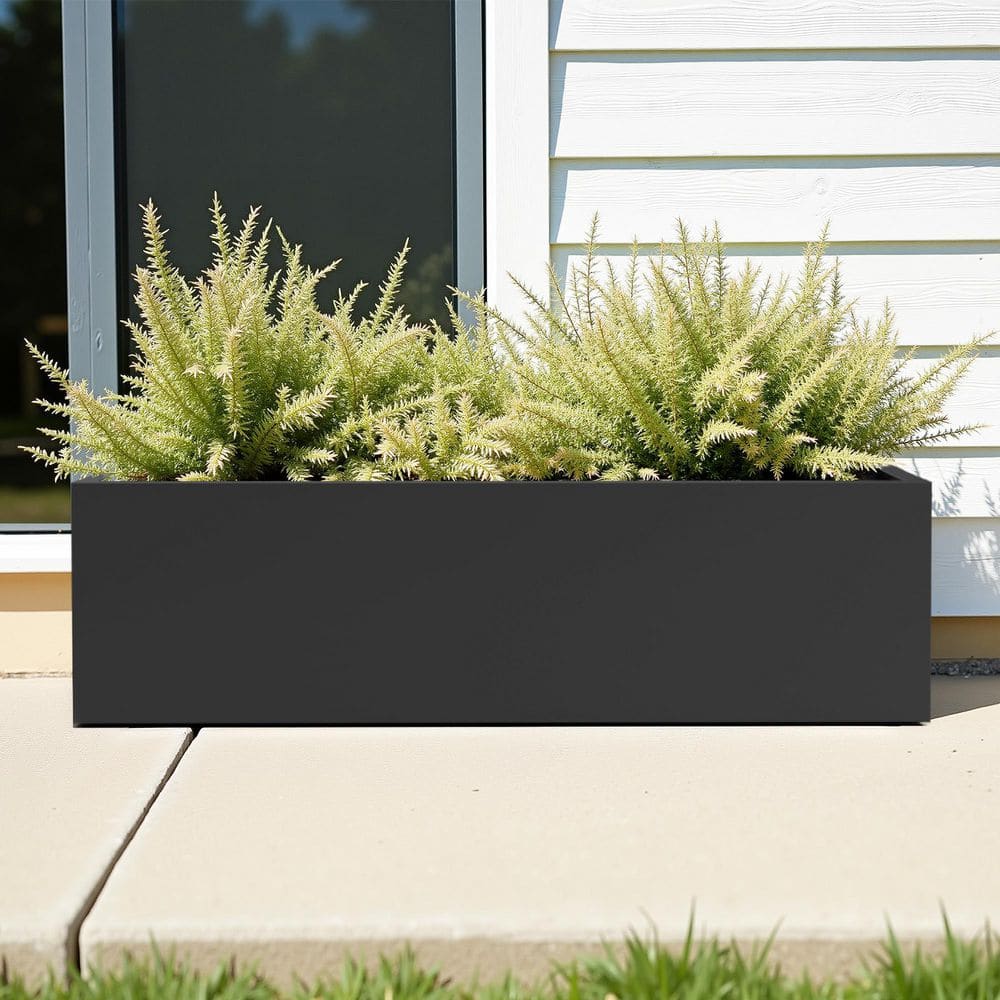 Reviews for Dovelina Tall 35.83 in. Lx9 in. Wx9 in. H Rectangular Black ...