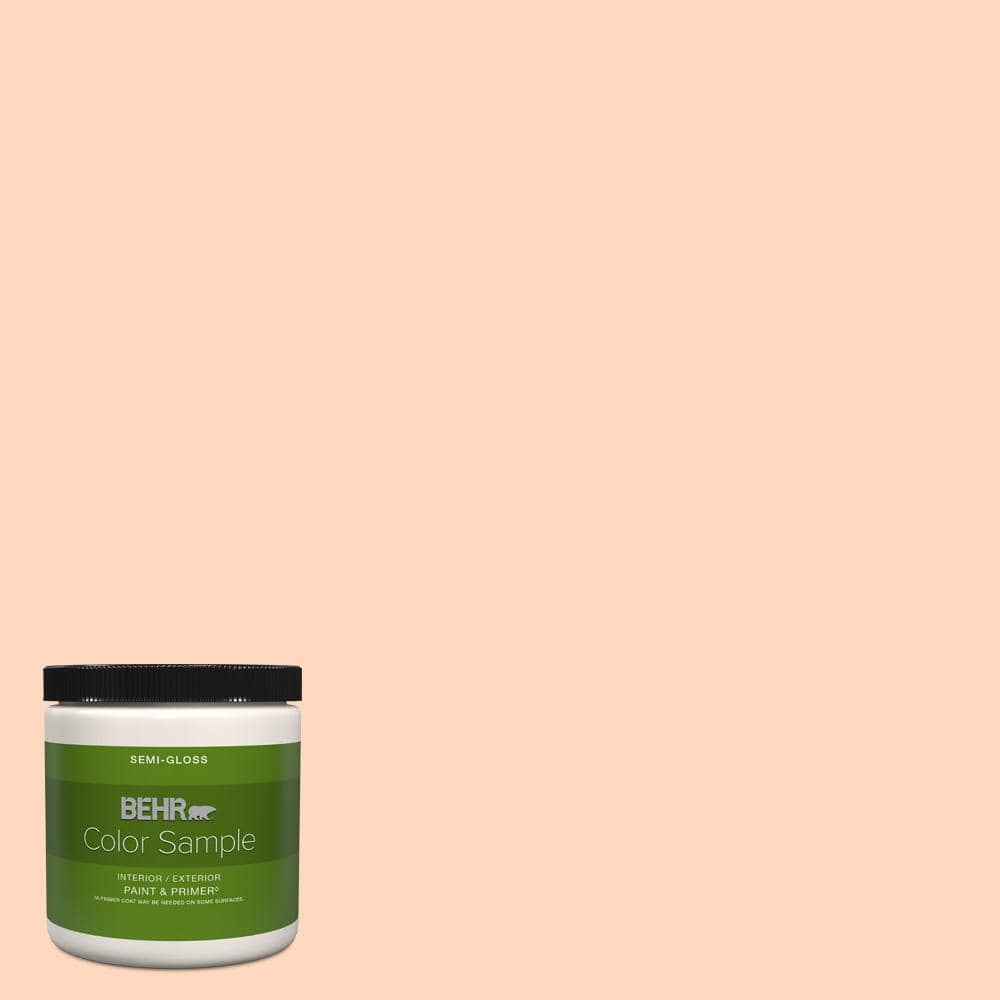 BEHR PREMIUM PLUS 8 oz. #240A-2 Sunkissed Peach Semi-Gloss Interior ...