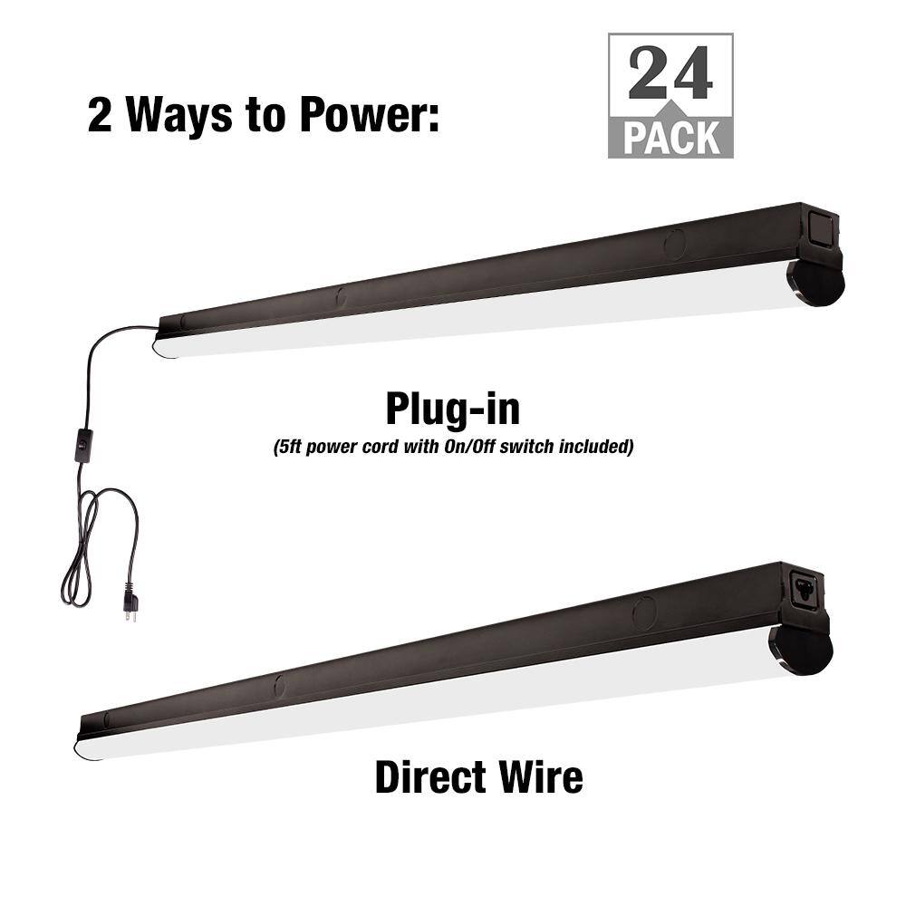 Reviews for Commercial Electric 24-Pack 4 ft. Garage LED Linkable Matte ...