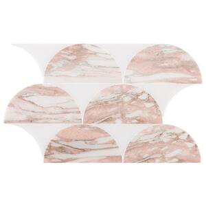 Ivy Hill Tile Halfmoon Gris 3.98 in. x 0.39 in. Polished Marble Floor ...