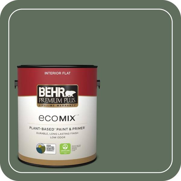 BEHR PREMIUM PLUS 1 gal. #450F-6 Whispering Pine Flat EcoMix Plant ...