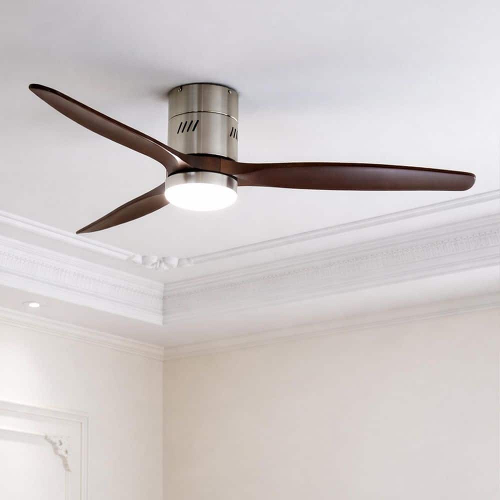 MODERN HABITAT 52 in. Integrated LED Indoor Flush Mount Brushed Nickel ...