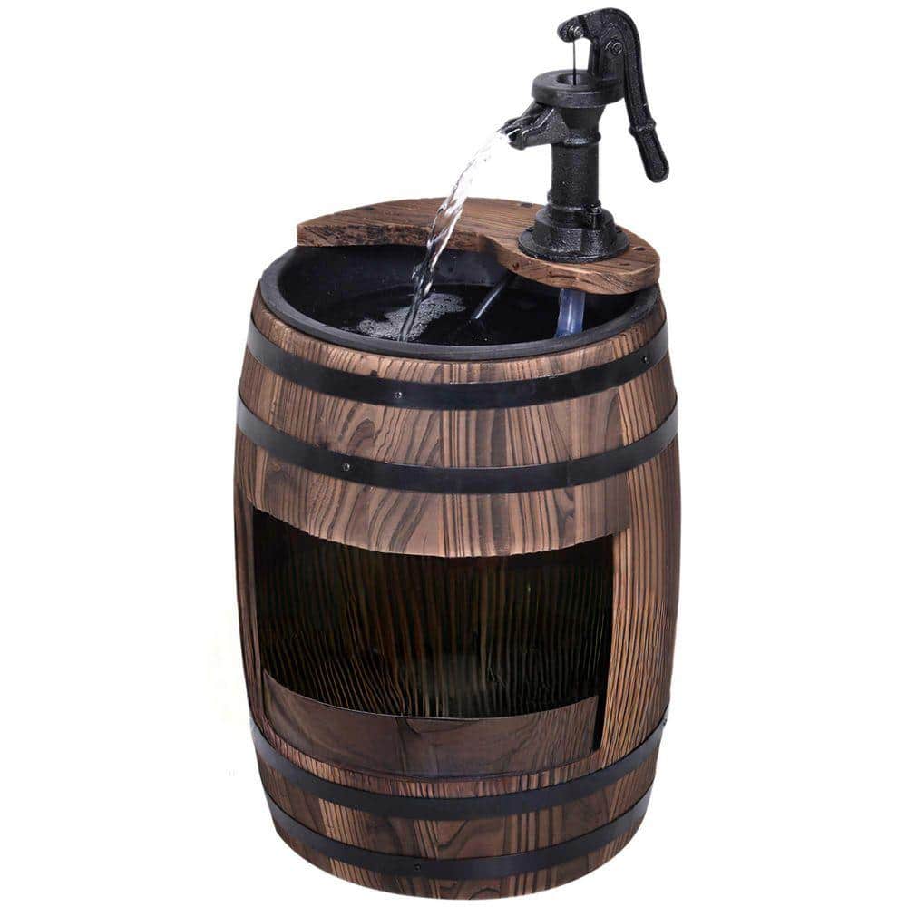 ECOCHIC SPACES INC Outsunny Rustic Apple Barrel 23.25 in. Manual Wood ...