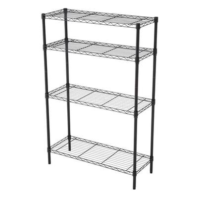 HDX Black 4-Tier Metal Wire Shelving Unit (36 in. W x 54 in. H x 14 in ...