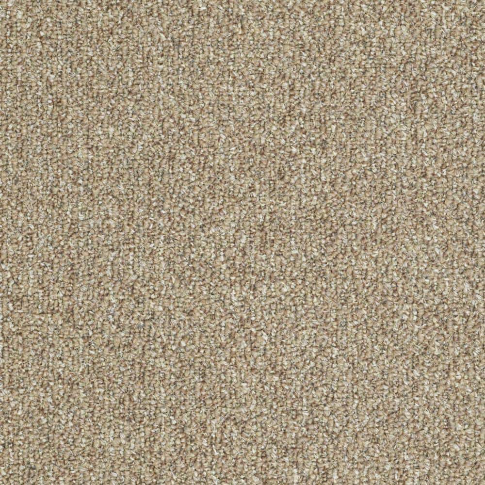 TrafficMaster Fallbrook - Honey Bear - Brown 19 oz. SD Olefin Berber ...