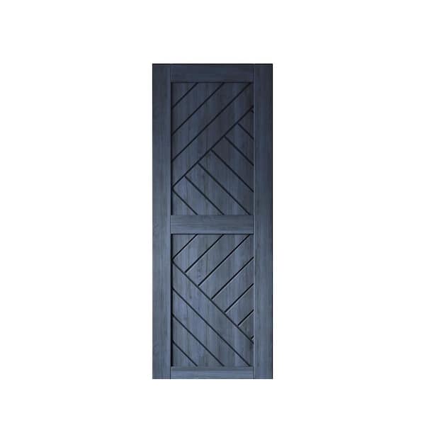 HOMACER HT 30 in. x 80 in. C-Panel Solid Core Navy Geometric Design ...